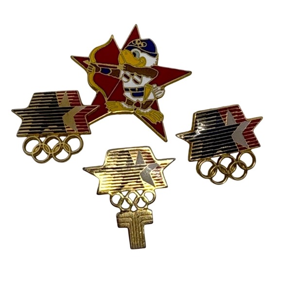 Jewelry | Vintage Olympic Mascots Pins Set 198s Moscow Olympic Games ...